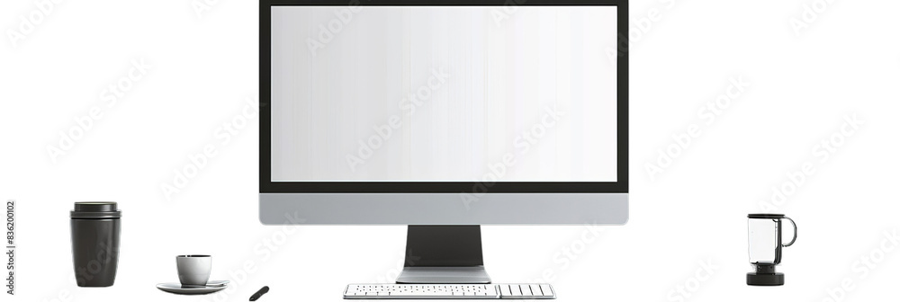 Modern desktop computer on white background cutout PNG file Mockup ...