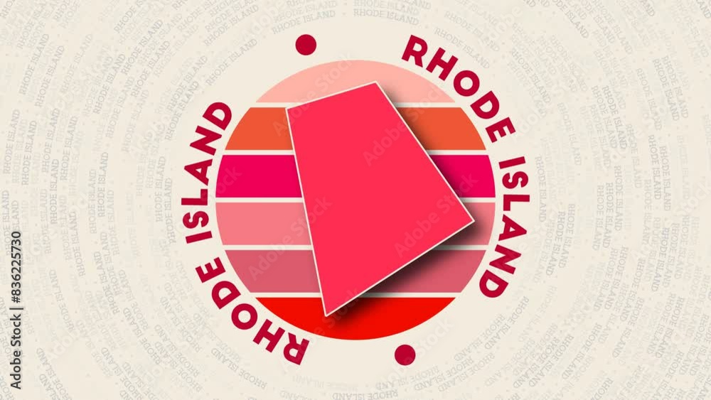 Rhode Island logo intro. Badge with the circular name and map of us ...
