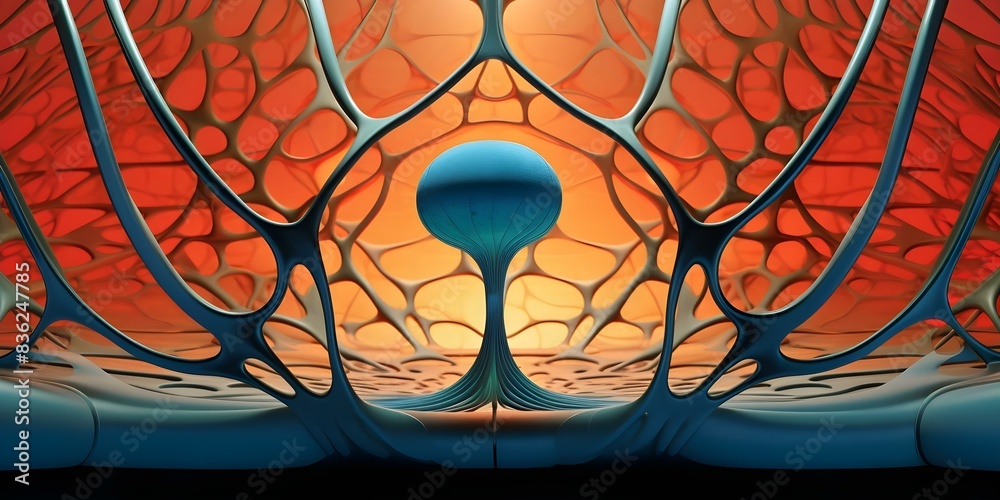 Illustration of a Fictional Cell Structure with Cell Wall, Nucleus ...