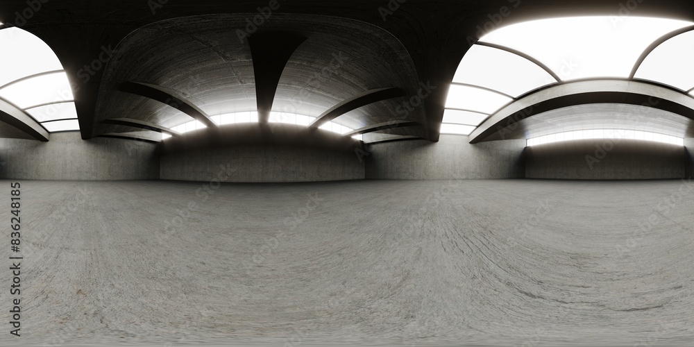 Full spherical hdri panorama 360 degrees of empty exhibition space ...