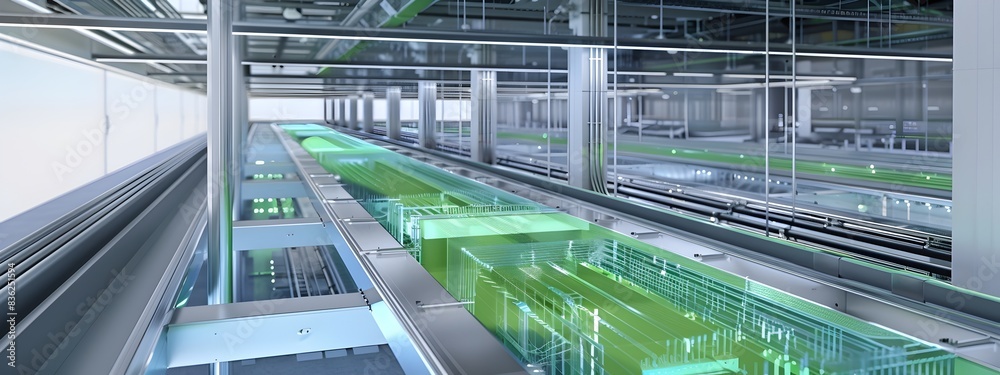 Futuristic Green Data Center with Renewable Energy Cooling System Stock ...
