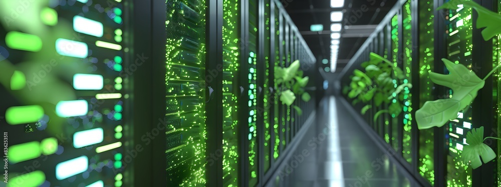 Green Energy Data Center Icon A D Rendered Symbol of Sustainable ...