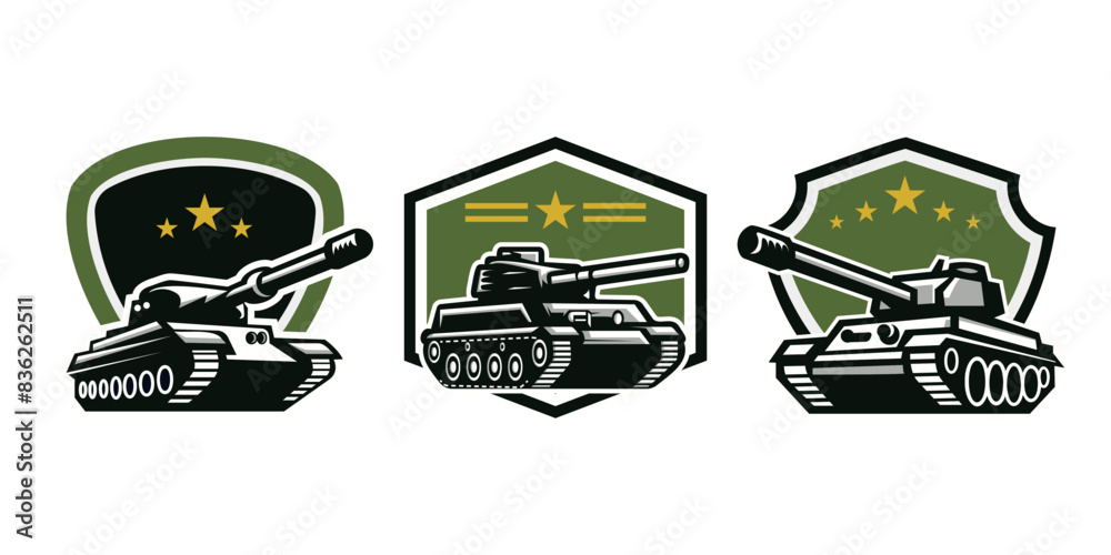 Battle tank Logo. Military Army Artillery Vehicle. War Battlefield ...
