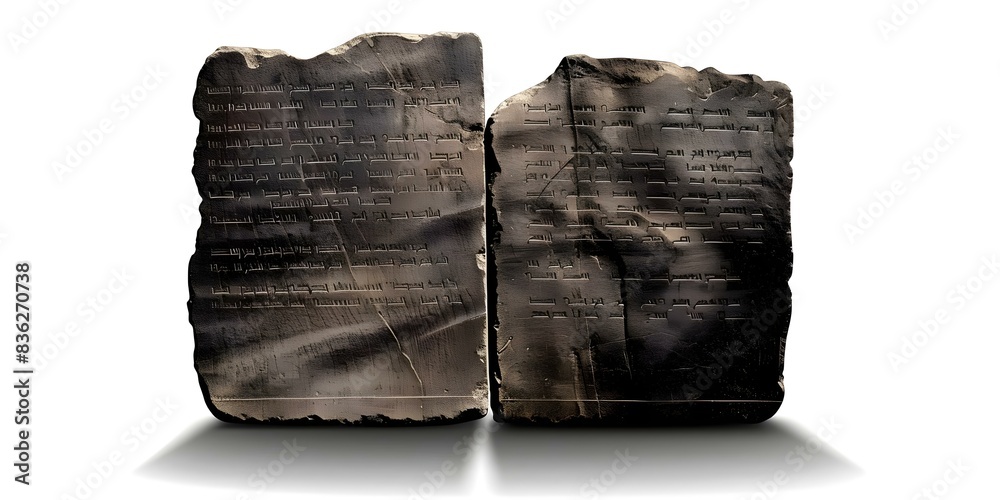 The tablets of stone inscribed with the Ten Commandments in Exodus ...