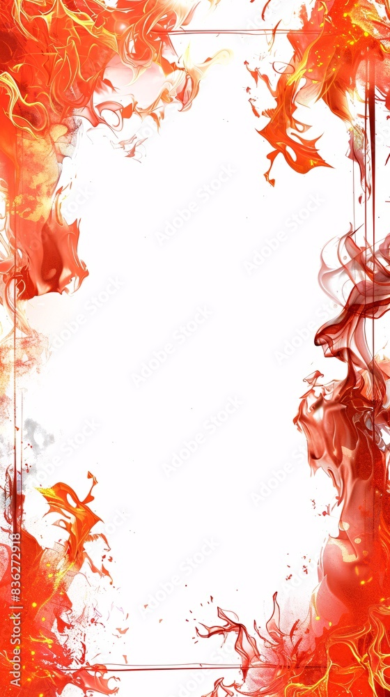 A frame for a card game with a white background. The border is a bold ...