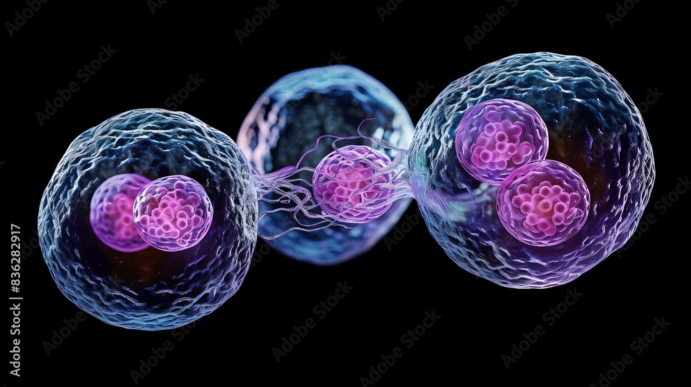 Cell division: mitosis: Illustrate the stages of mitosis, showing how a ...