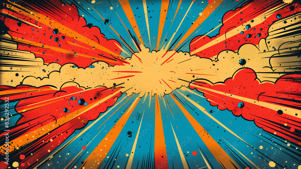 Comic book explosion background vector illustration with pop art style ...