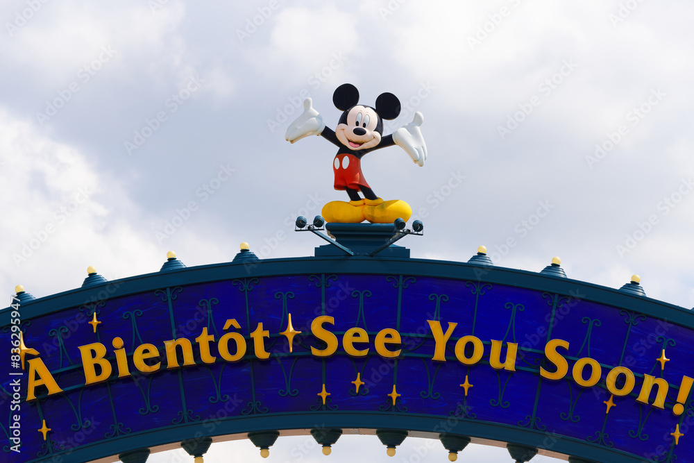 Disneyland Paris Exit Sign . Disneyland Paris is an iconic theme park ...