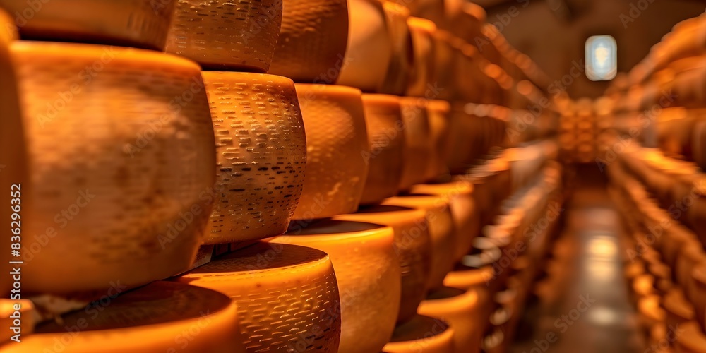 Aged Cheese Wheels in an Ancient Cheese Factory in Tuscany, Italy ...