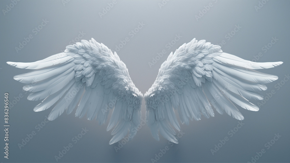 wings background white 3d illustration rendered angel fantasy wing ...
