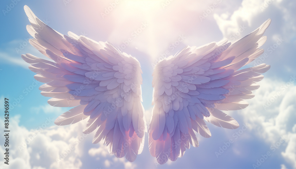 wings background white 3d illustration rendered angel fantasy wing ...