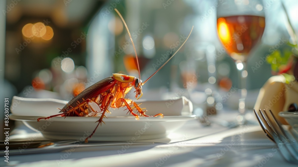 The cockroach, audaciously dining on a restaurant table, becomes a ...