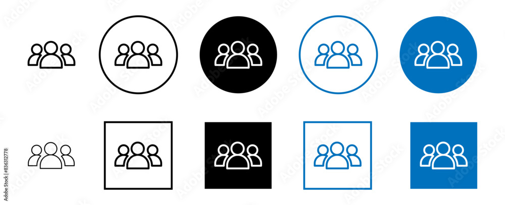 Group of people, squad icon. Team user icons collection. Three person ...