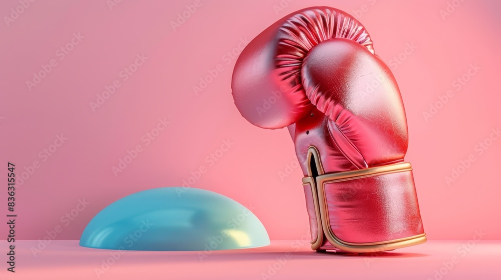 Boxing trading card template flat design front view fighting spirit 3D ...