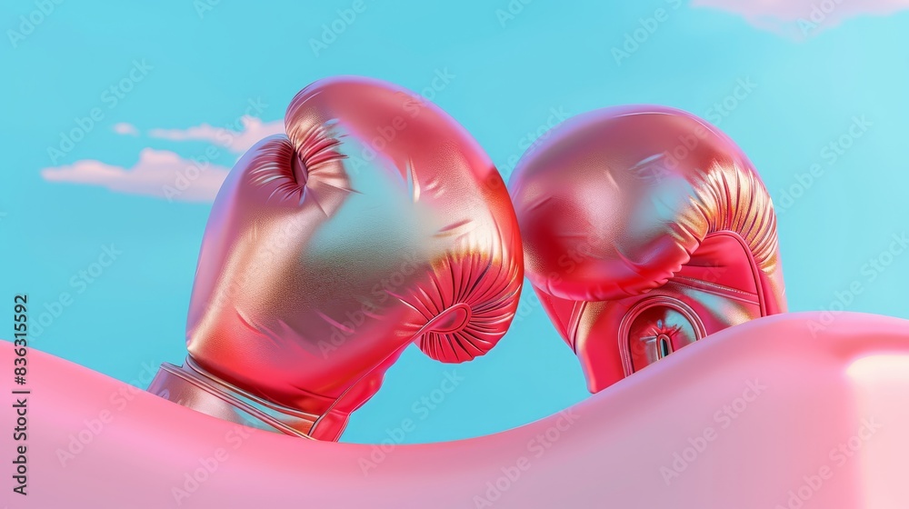 Boxing trading card template flat design front view fighting spirit 3D ...