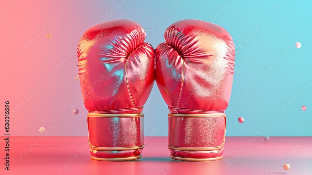 Boxing trading card template flat design front view fighting spirit 3D ...