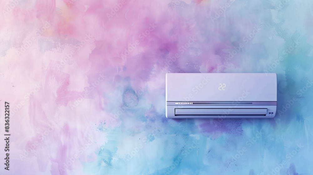 High-efficiency air conditioner design vents flat design top view ...