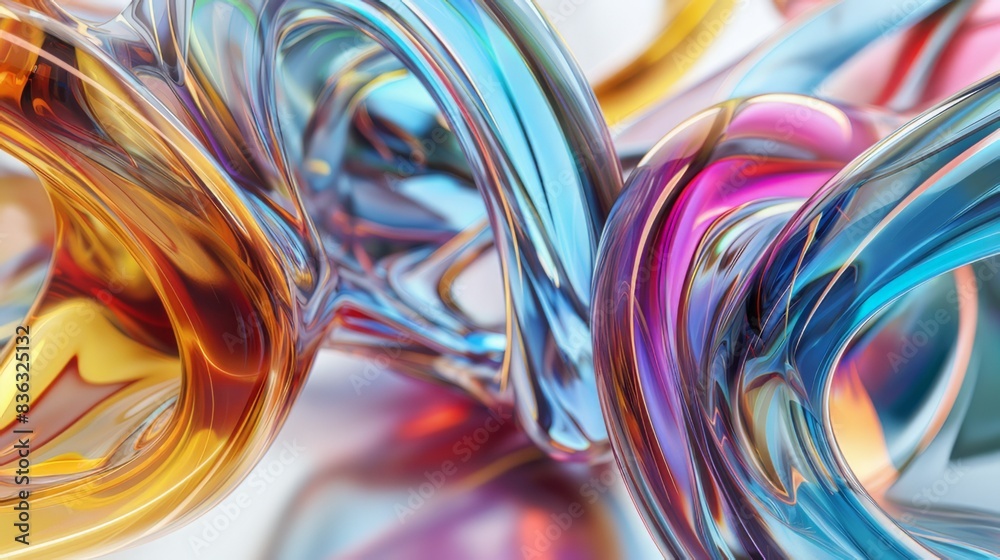 Macro glass 3d Y2K render abstract background. Transparent ...