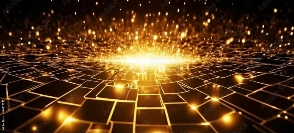 Digital golden background perfect for tech processes, neural networks ...