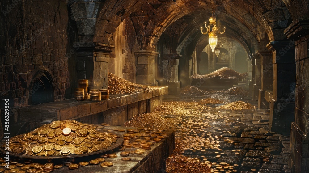 an old castle with secret rooms hiding a treasure of gold. There were ...