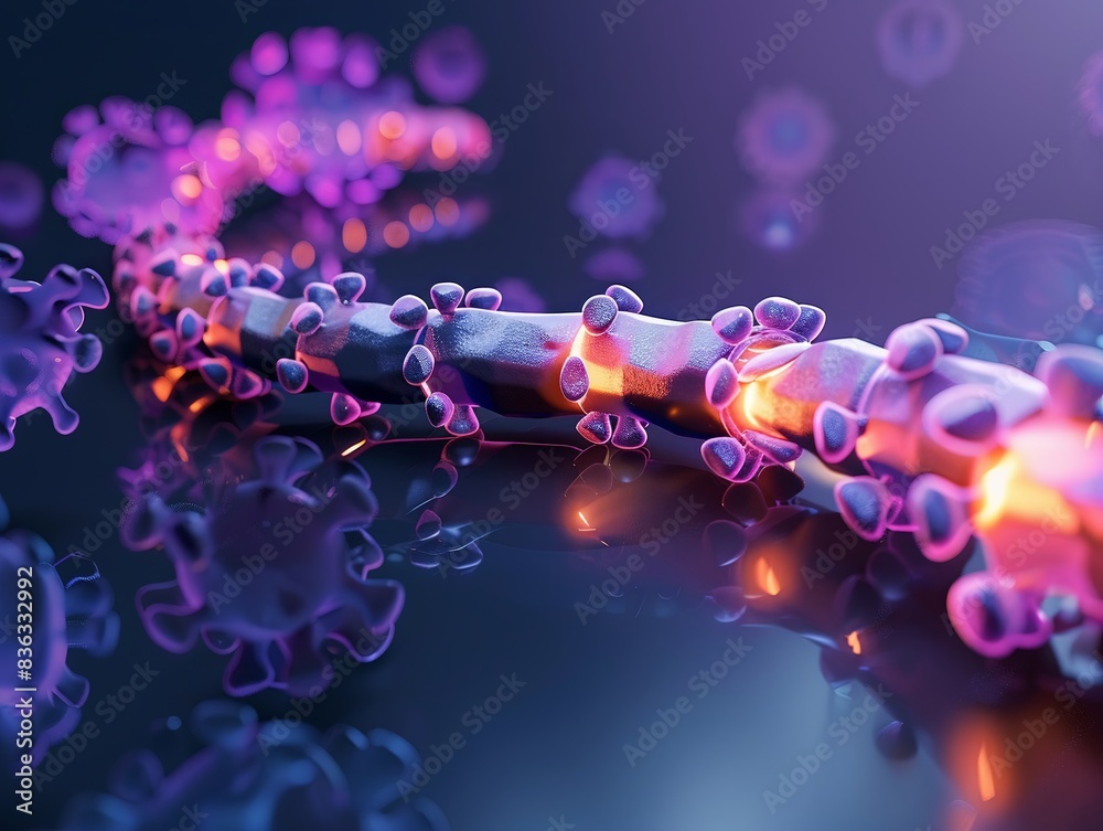 Closeup view of a color image showing the inflammation in the colon ...