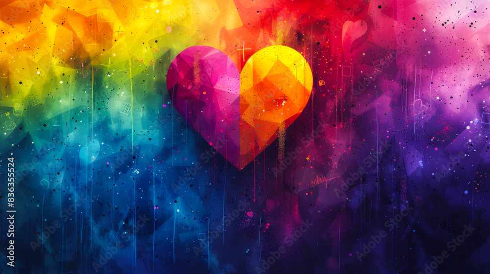 Colorful LGBT+ abstract background featuring a blend of rainbow colors ...