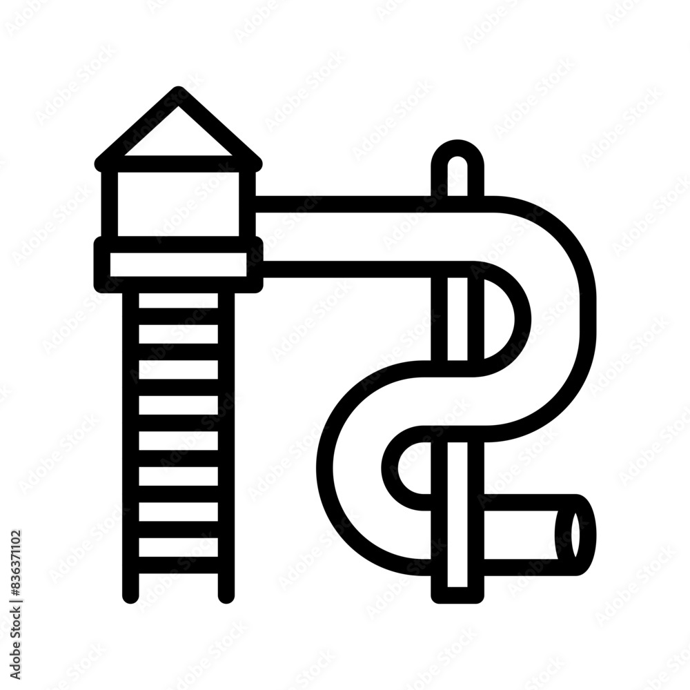 Water park line icon. Water park icon. Swimming pool icon isolated on ...