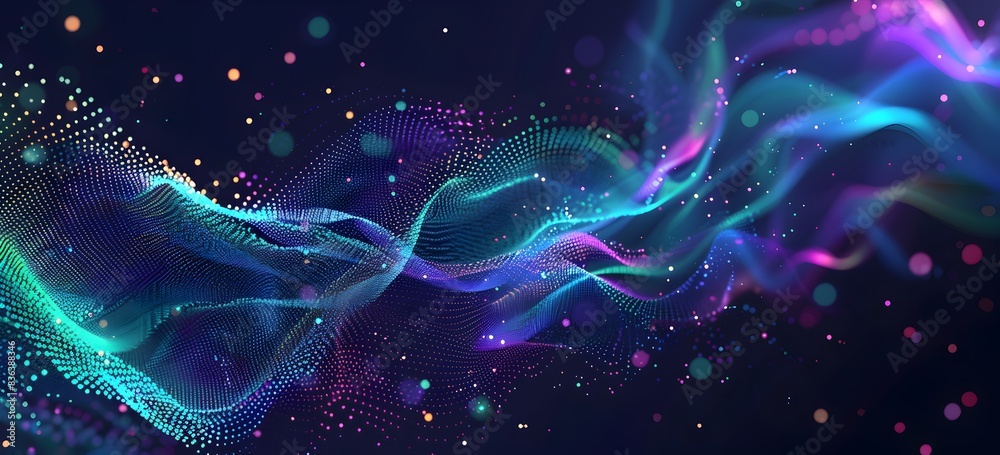Abstract background with digital technology and artificial intelligence ...