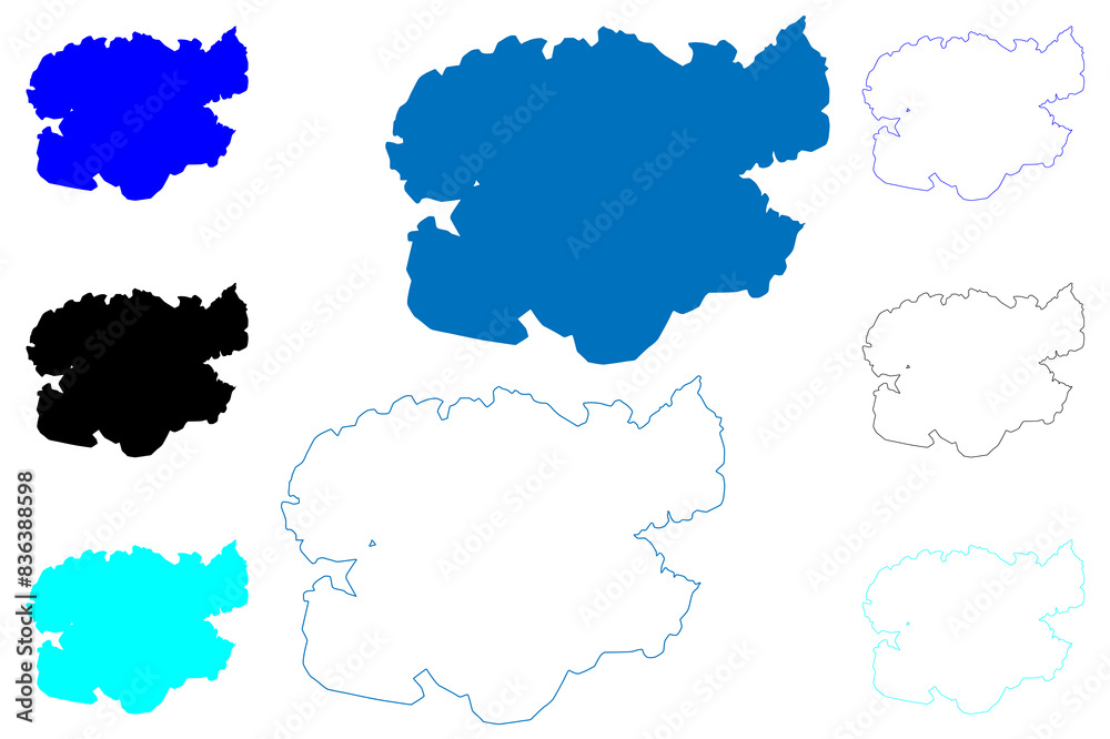 Lake Ilopango (Republic of El Salvador, central america) map vector ...