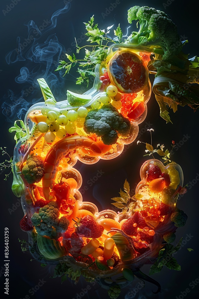 Visualize the absorption process of watersoluble vitamins in the small ...