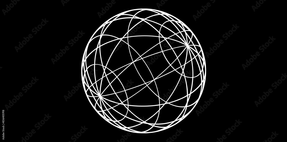 Globe Logo Planet Earth Sphere, Globe Frame Meridian Wire Grid Vector ...