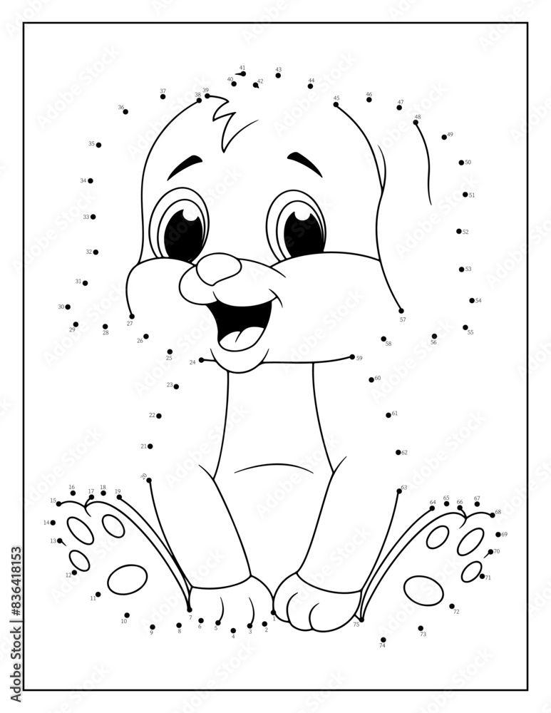 Animals dot to dot activity book for coloring page Stock Vector | Adobe ...