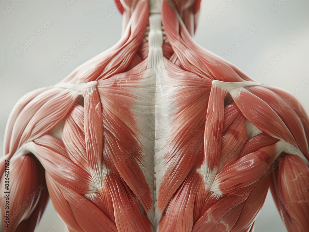 Anatomie der Rückenmuskulatur: Detailreiche Darstellung Stock Photo ...