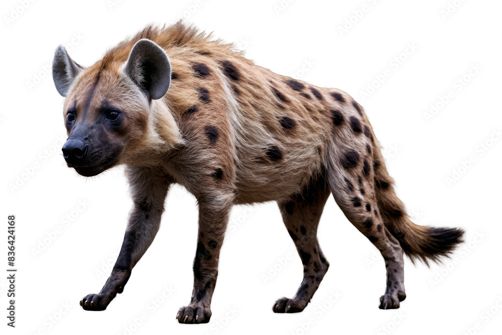 Fotografia do Stock: Realistic hyena with detailed fur texture ...