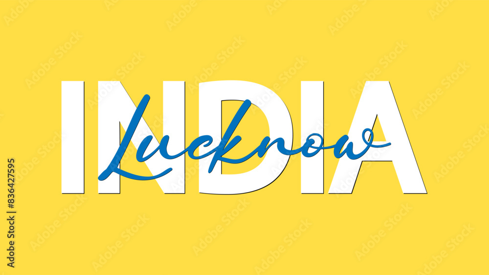 Photo & Art Print Lucknow in India calligraphy concept vector vector ...