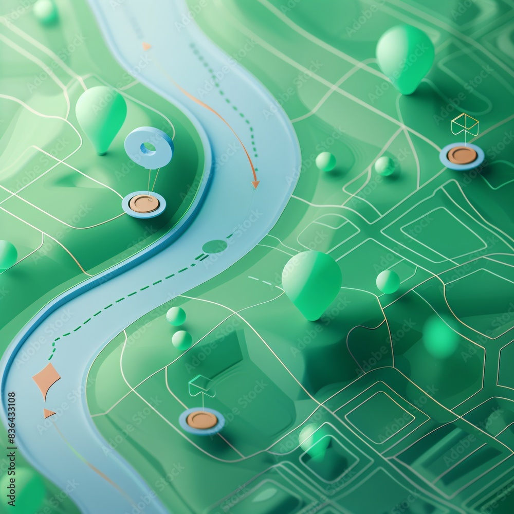 Background for location services theme featuring maps, GPS icons, and ...