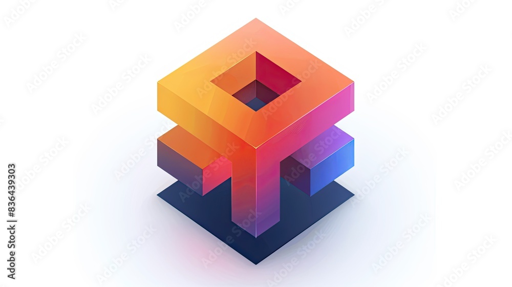 Minimalistic logo design featuring a representation of a pixel in a ...