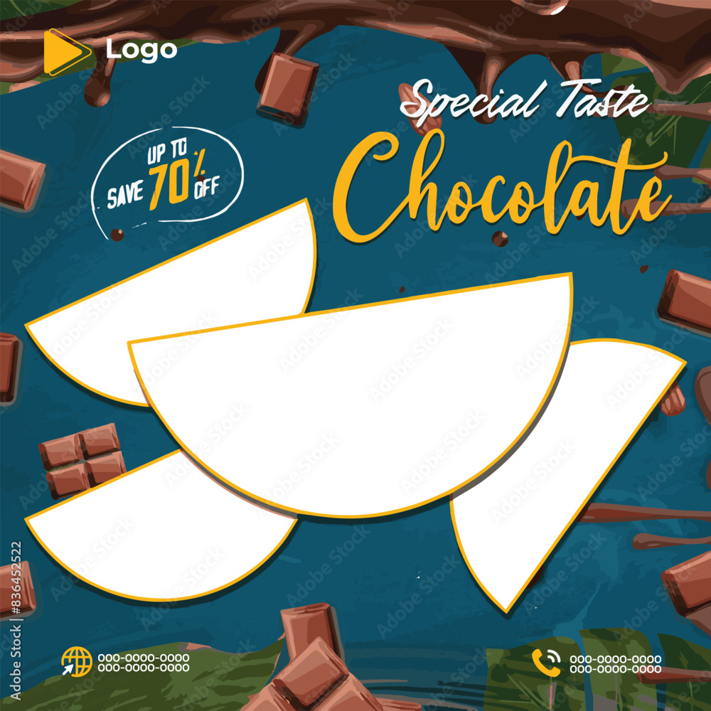 Promotion banner package of milk chocolate with hazelnuts isolated ...