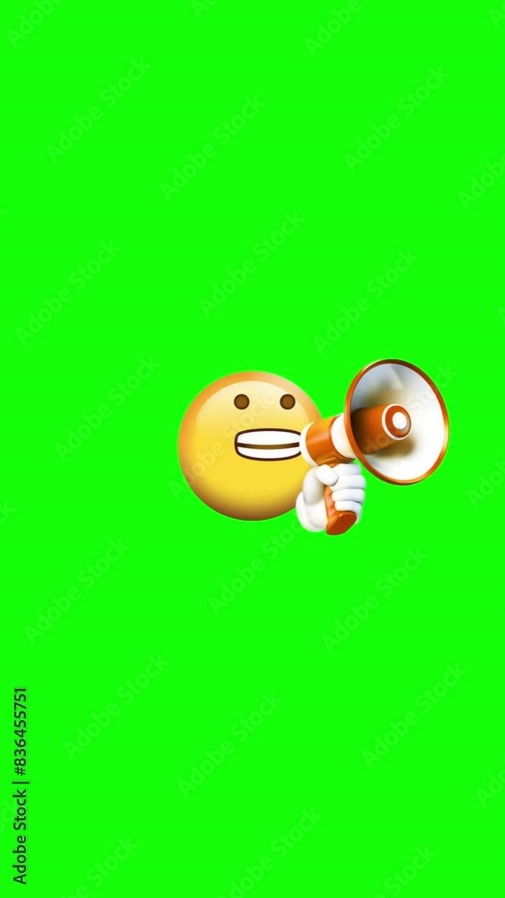 Emoji speaking into megaphone speech concept icon animation with ...