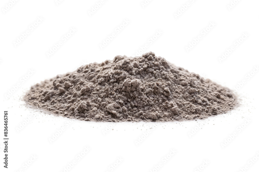 A high-quality image of a pile of fine grey powder against a ...