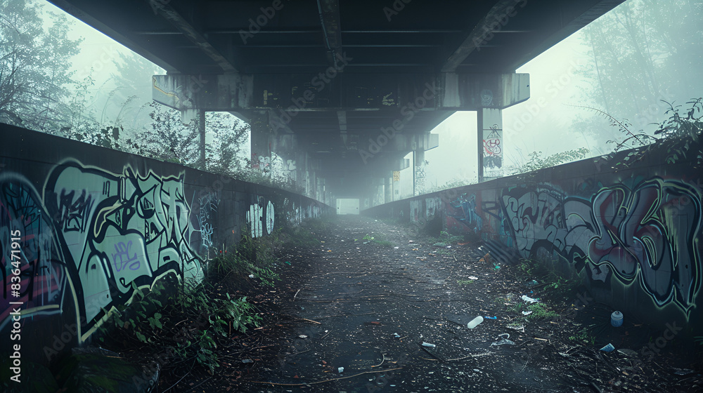 abandoned liminal space graffiti highway centralia, authentic vintage ...
