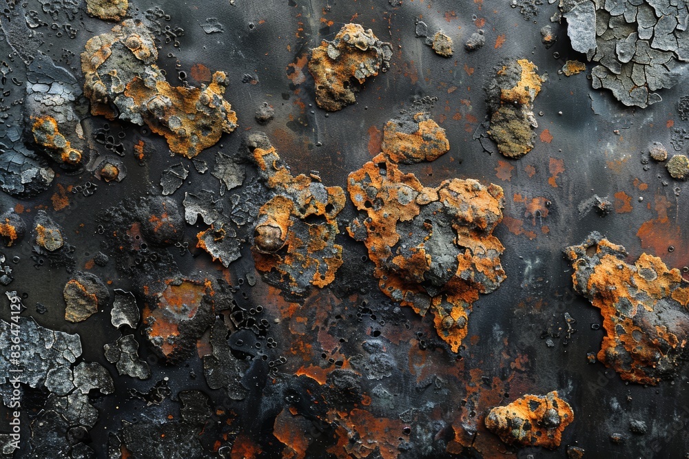 A highly detailed image showing the natural progression of rust and ...