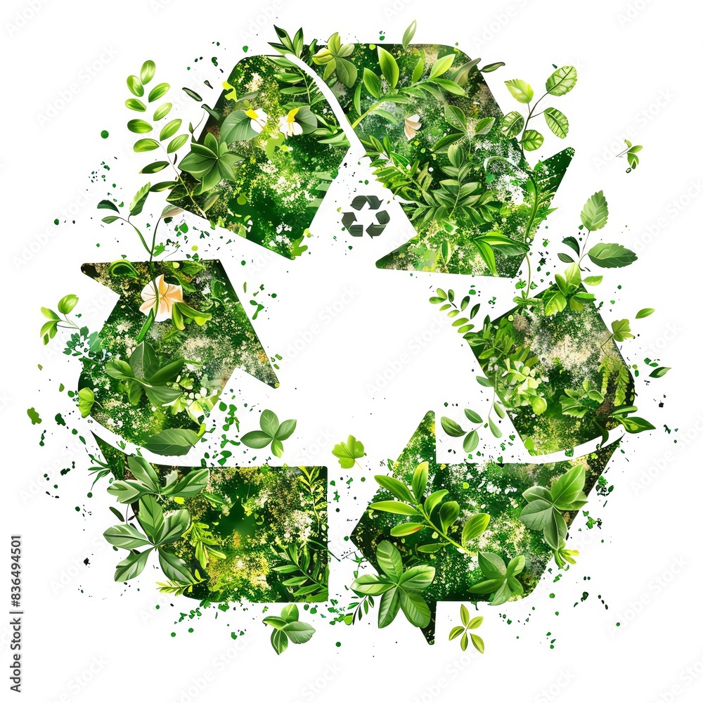 green power initiatives, recycle logos, zero trash, business growth ...