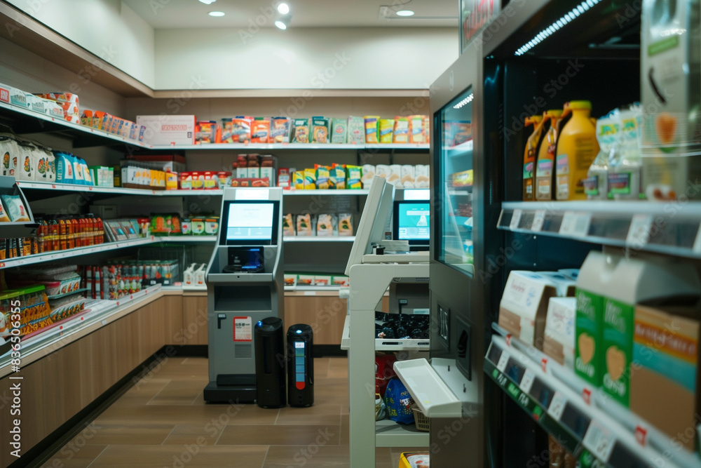 Browsing aisles filled with diverse products, comparing prices, and selecting items for purchase ...