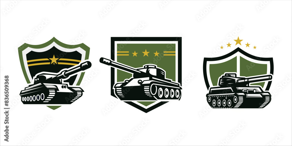Battle tank Logo. Military Army Artillery Vehicle. War Battlefield ...