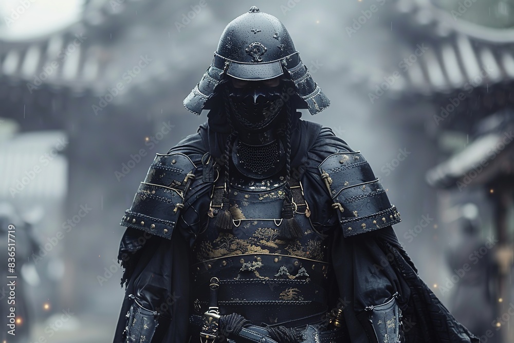 knight of darkness in a forsaken land, full body, enigmatic and ...