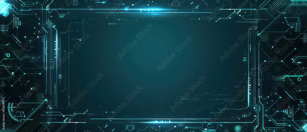 futuristic border wallpaper with digital graphic elements and some free ...