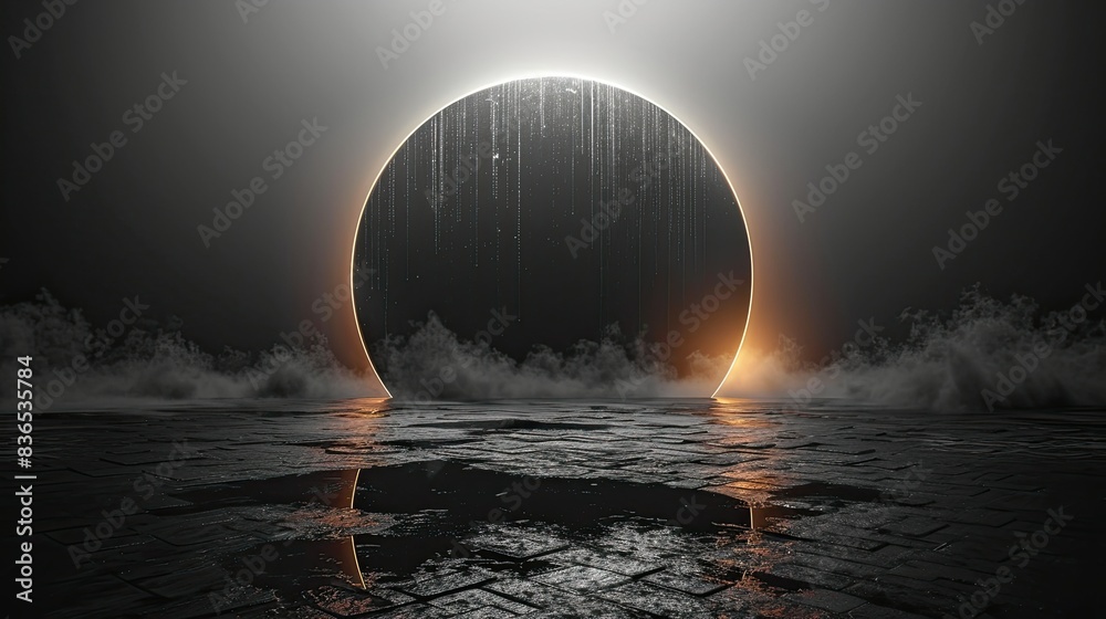 pixelated arcade black full black circle gradient screen, black, gray ...