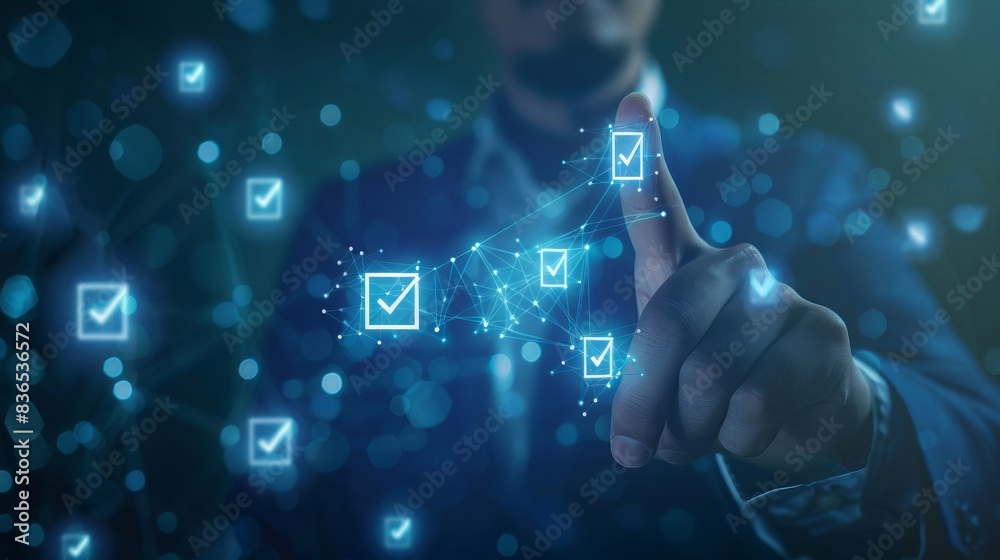 Efficiency at Your Fingertips Businessman Achieving Success with ...