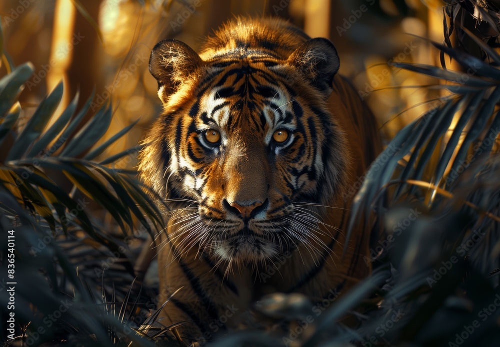 The powerful Bengal tiger blends seamlessly into the Indian jungle's ...